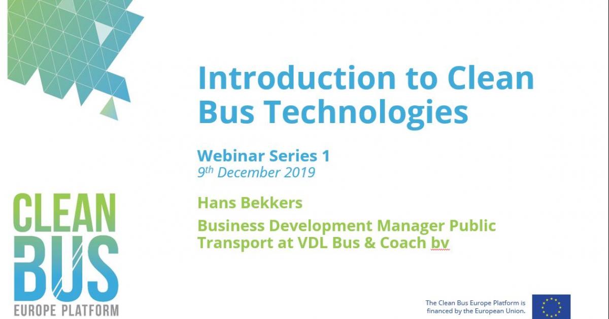 Watch the first CBEP webinar - Introduction to Clean Bus Technologies ...